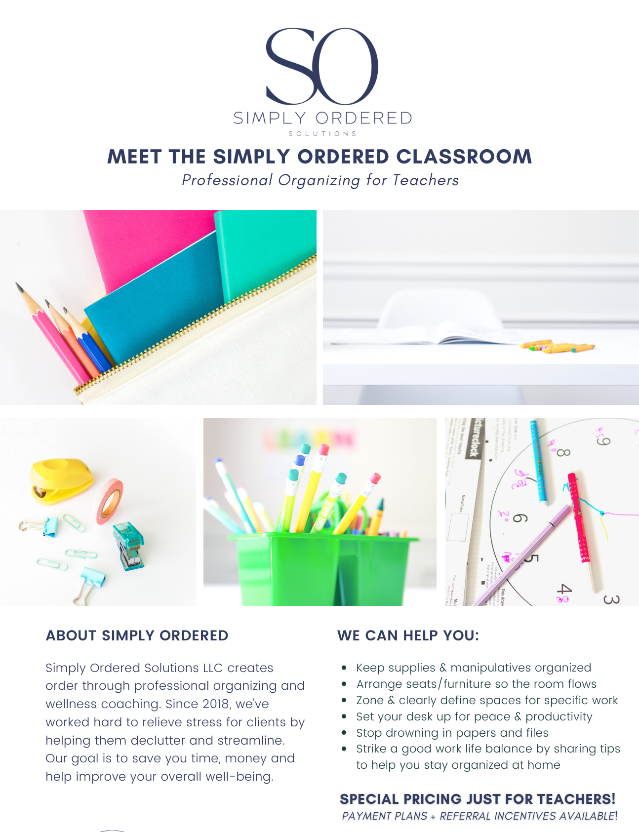 Teachers - Simply Ordered Solutions LLC